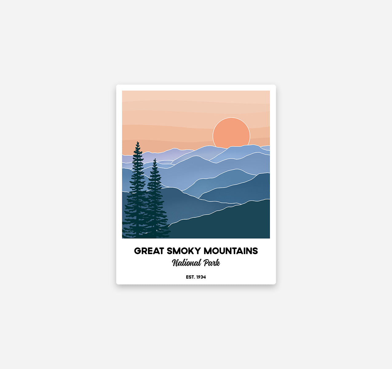 Great Smoky Mountains National Park "Instant Photo" Vinyl Sticker ...