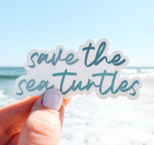 Save the Sea Turtles Vinyl Sticker – Wild Peonies Studio