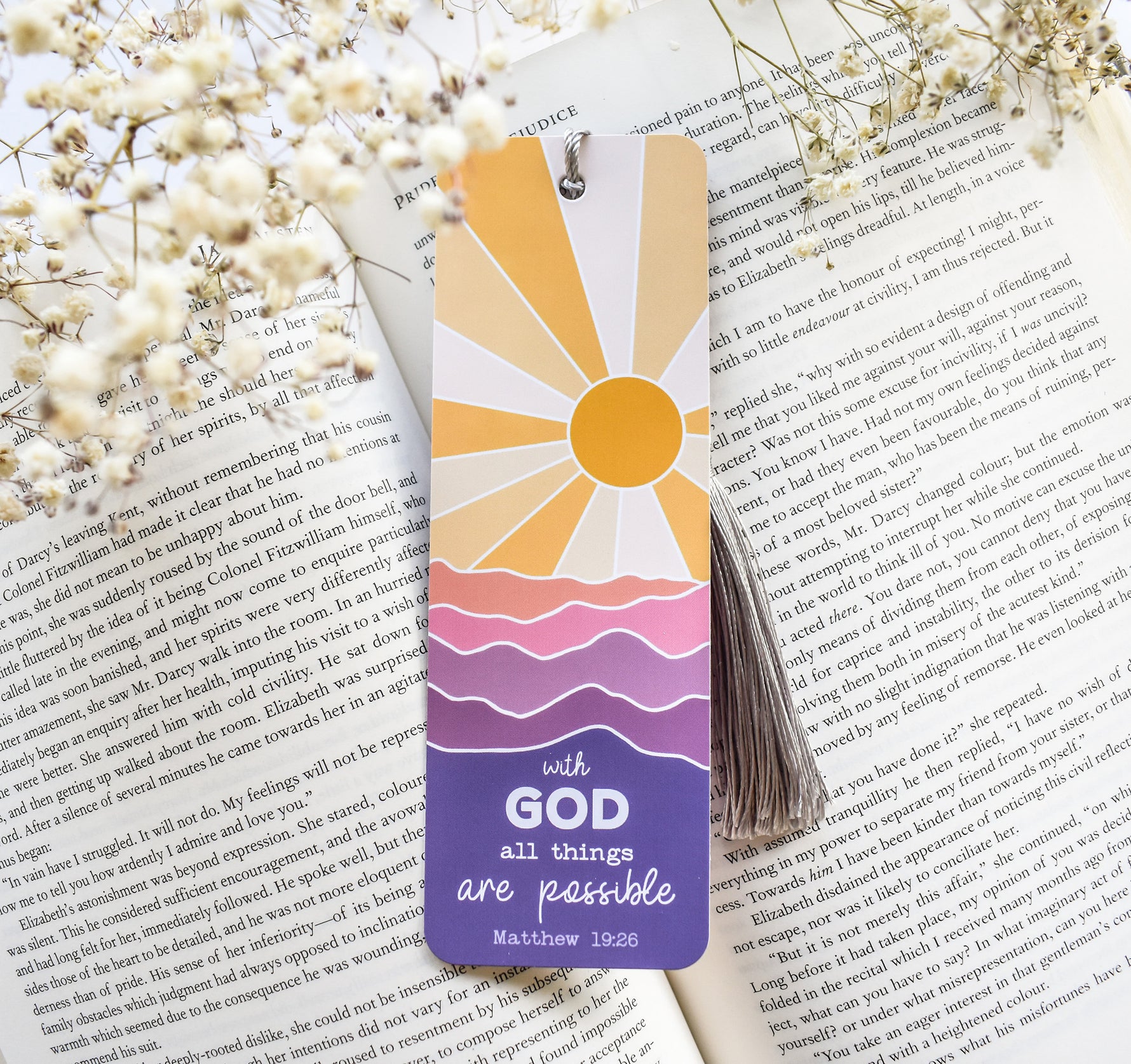 With God All Things Are Possible Bookmark – Wild Peonies Studio
